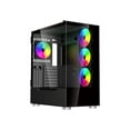 DIYPC Gaming Computer Case ARGB-Q18-BK Black USB3.0 ATX Mid Tower with ...