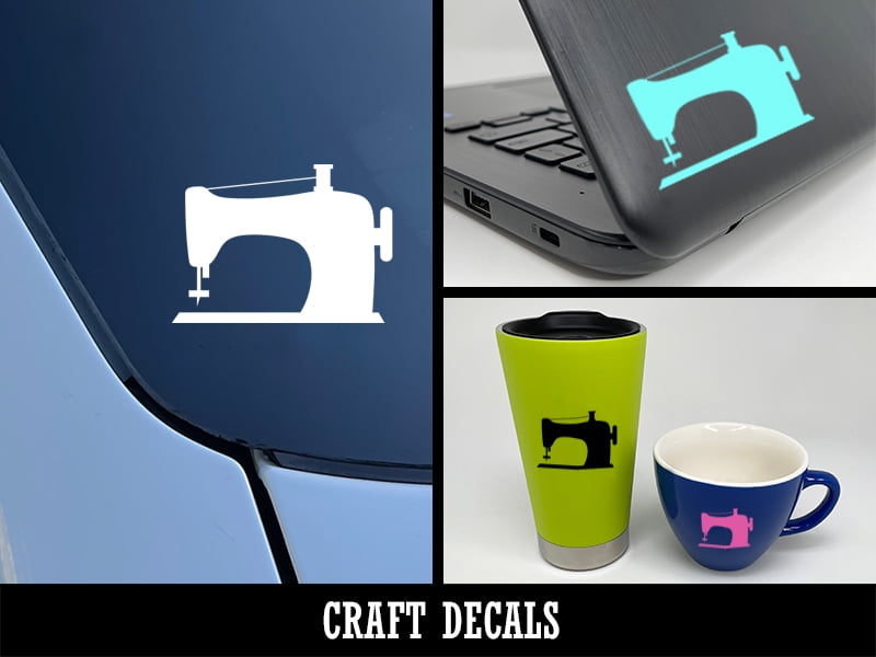 Sewing Machine Silhouette Craft Vinyl Indoor Outdoor Decal Sticker ...