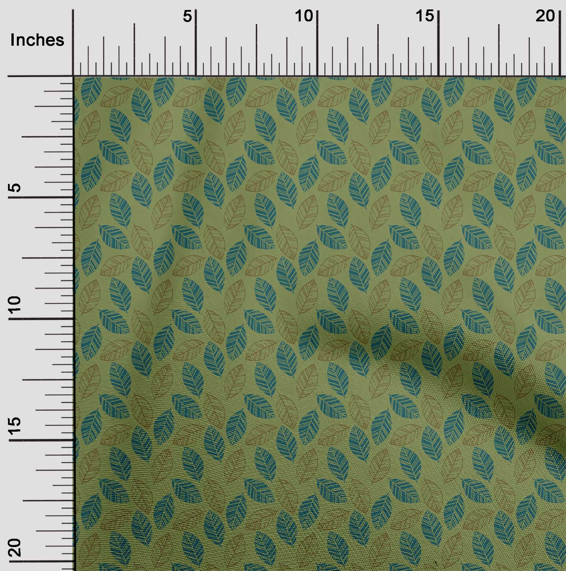oneOone Cotton Poplin Fabric Leaves Block Fabric Prints By Yard 42 Inch ...