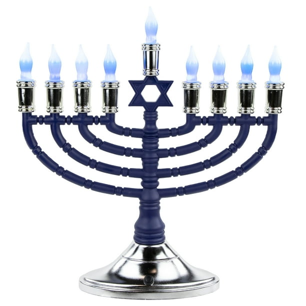 Rite Lite 15" Premium Blue and Silver Electric Menorah with Sequential ...