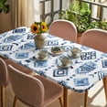 Bohemia Fitted Rectangle Tablecloth 30" x 60" Blue Argyle Abstract ...