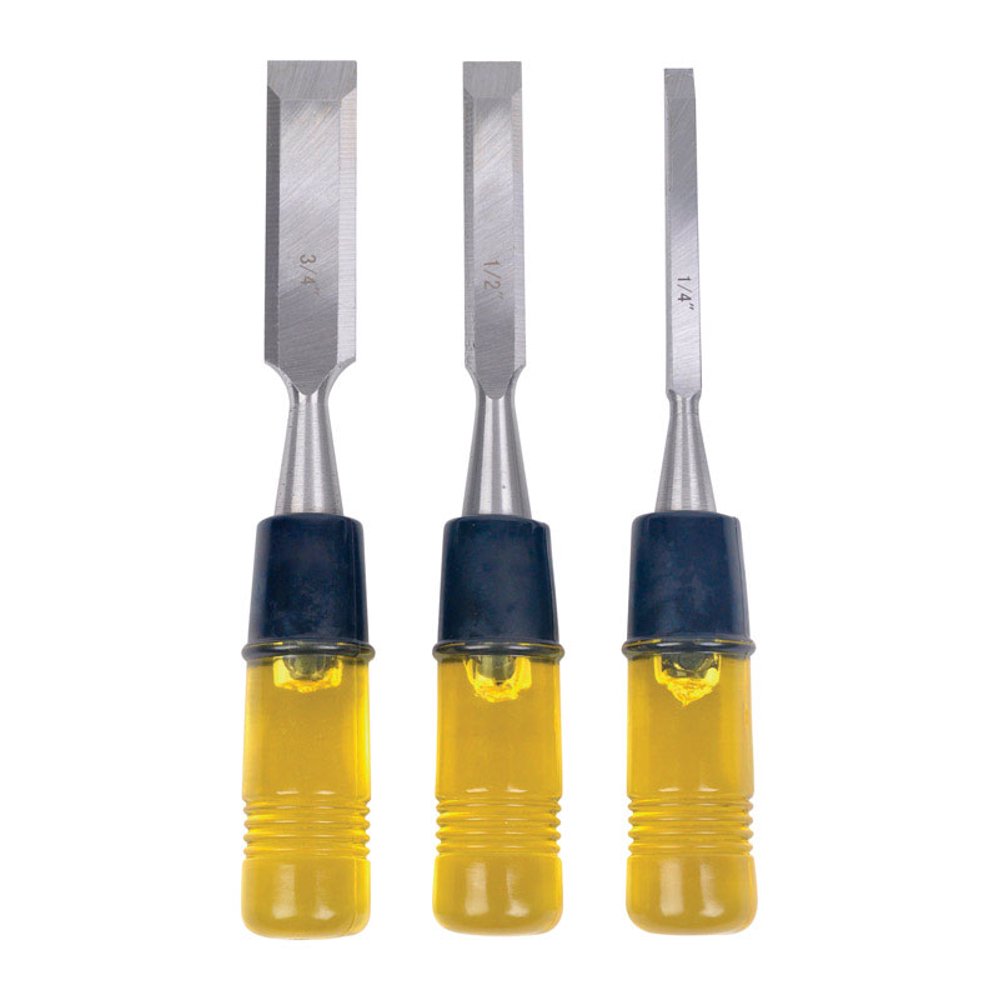 Steel Grip Steel Wood Chisel Set Yellow 3 pk - Walmart.com - Walmart.com