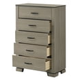 LHYY Modern Sleek Design Five Drawers Storage Chest 1pc Gray Finish ...