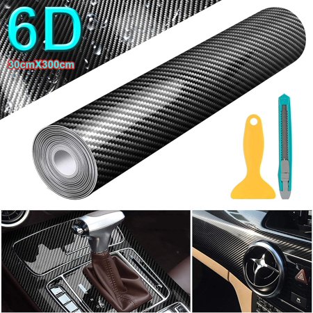 6d Carbon Film, 30 X 300cm Carbon Fiber Waterproof Car Vinyl Adhesive ...