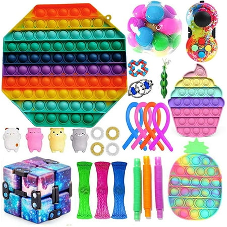 Sensory Fidget HALO Set, Big Fidget Pack, Pop Bubble Stress Relief HALO s with Marble Mesh Pop ...