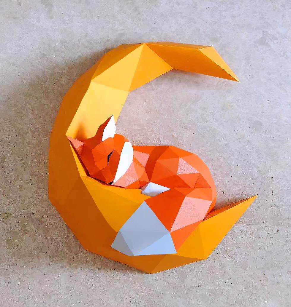 DIY Moon Fox Geometric Papercraft Wall Decor Nepal | Ubuy