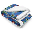 Minecraft Creeper TNT Sherpa Back Throw Blanket 60x90 Microfiber Blue ...