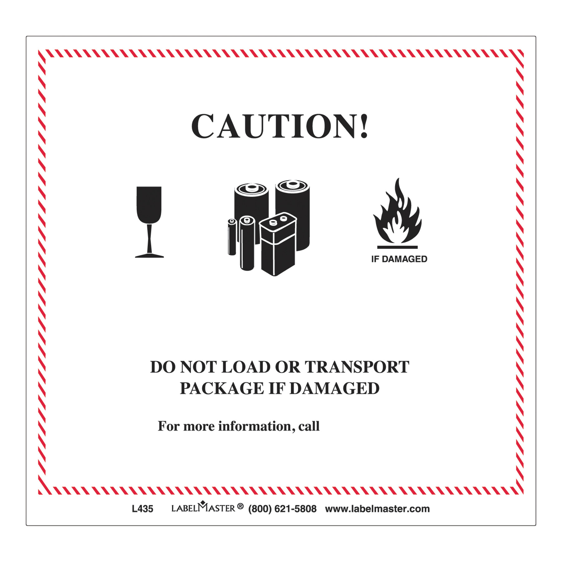 LabelMaster Hazmat Self-Adhesive Shipping Label, 5 7/8 x 5 1/4, CAUTION ...