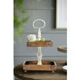 SOFE Famehouse 2 Tier Tray Decor, Rustic Wooden Two Tirerd Tray Stand ...