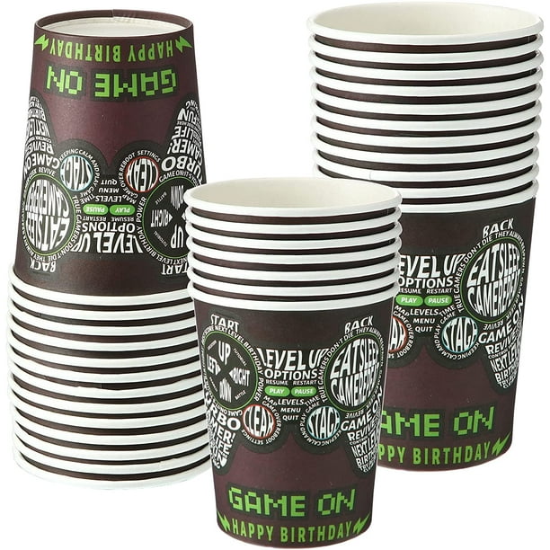 30 Pieces Video Game Cups Video Game Birthday Party Disposable Cups ...
