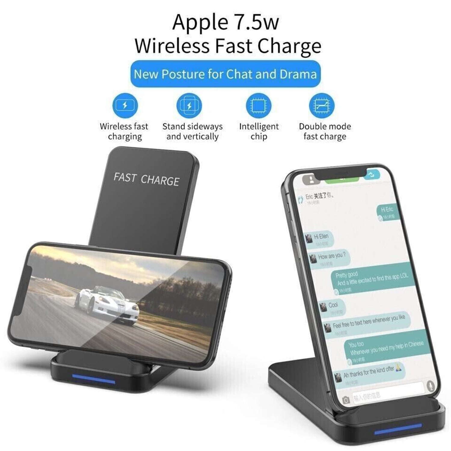 Wireless Fast Charger Pad for Multiple Devices, Stand Dock for Samsung ...