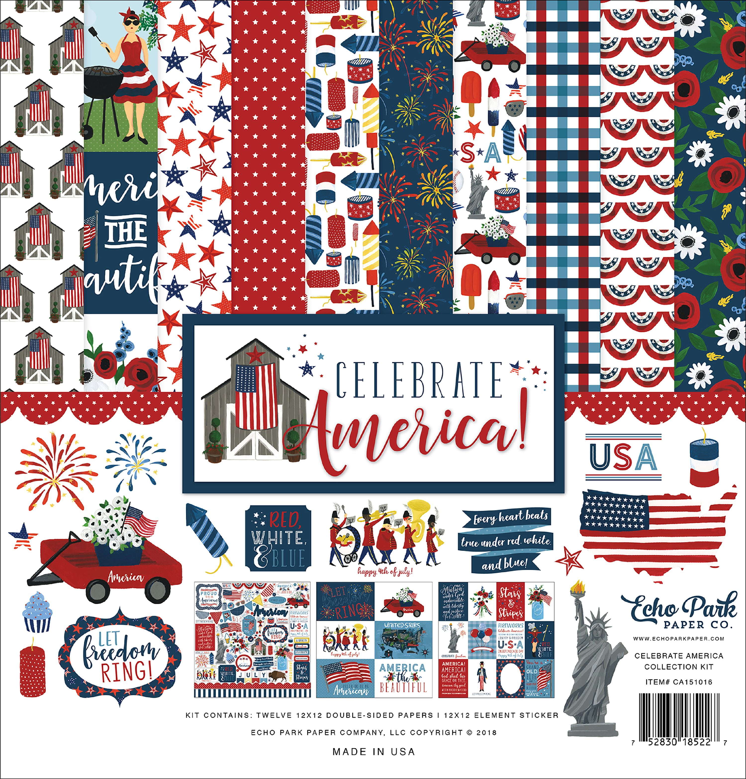 Echo Park Collection Kit 12"X12"-Celebrate America - Walmart.com ...