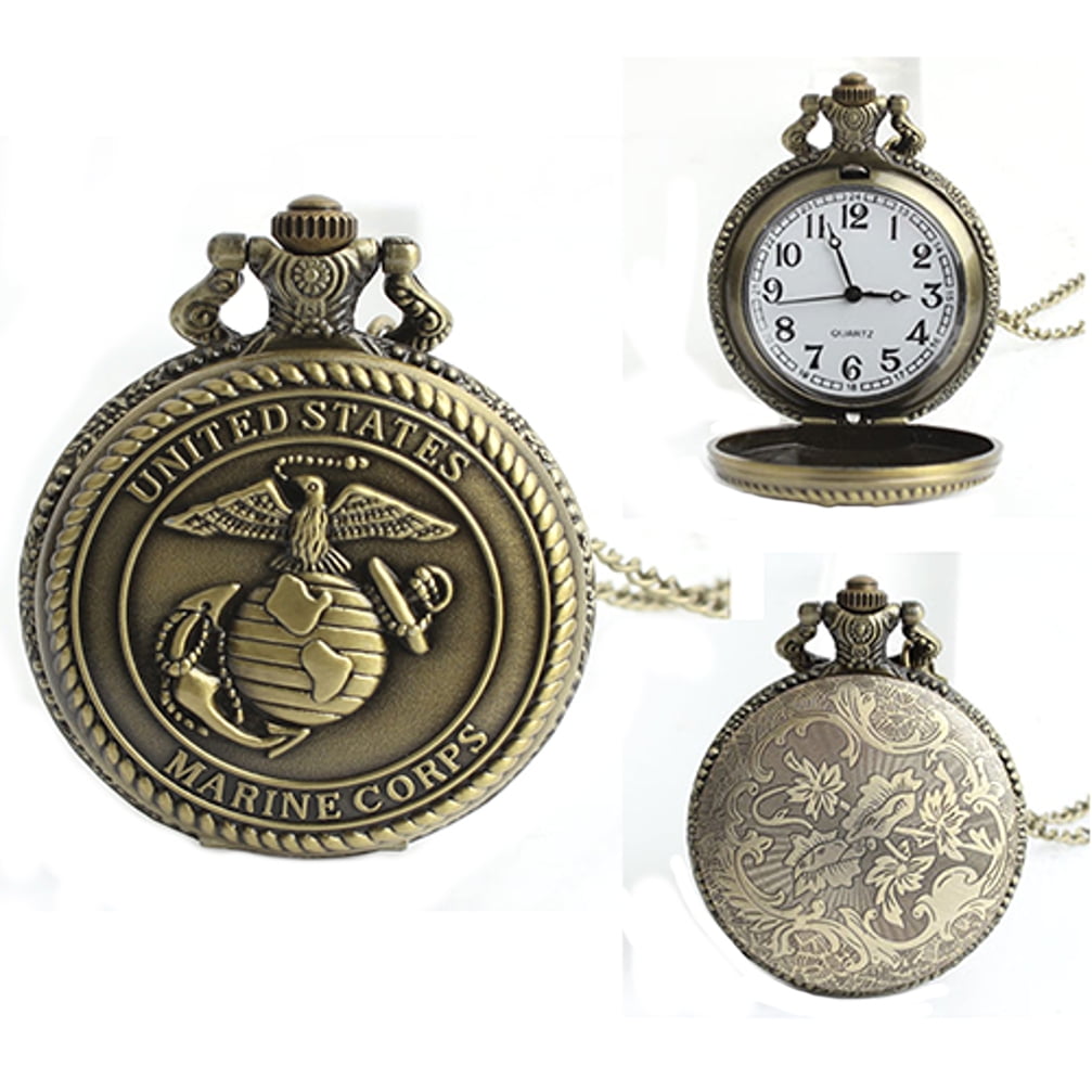 United States Eagles Marine Corps Men Pocket Watch Anti-Tarnish Bronze ...