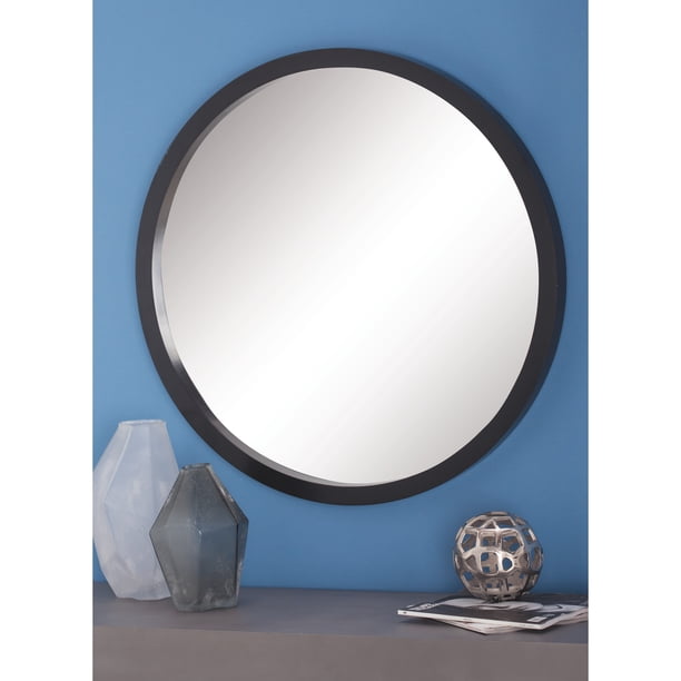 DecMode 32" x 32" Black Wall Mirror - Walmart.com