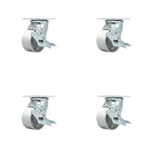 4 Inch Semi Steel Cast Iron Swivel Caster Set with Ball Bearings 2 ...