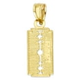 14k Solid Gold Razor Blade Pendant, Barber Jewelry Gifts for Hair ...