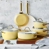 GreenPan Reserve 10-Piece Ceramic Nonstick Cookware Set, Sunrise, Gold ...