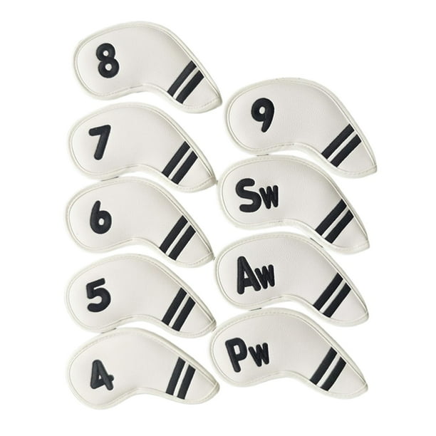 Golf Irons Club Wedge Iron Protective Head Cover with Numbers White ...
