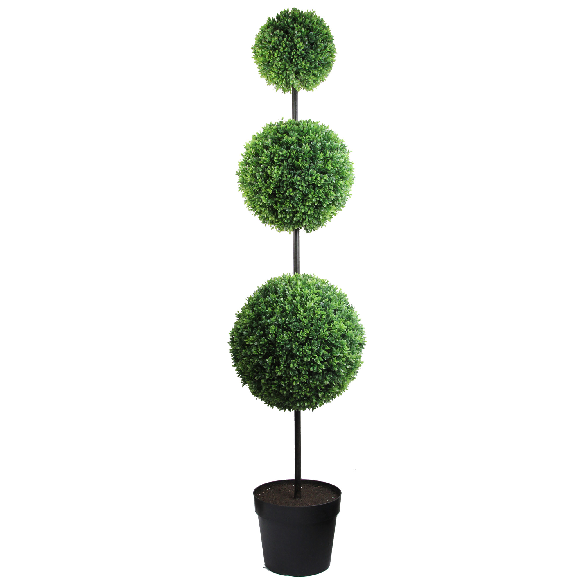 Admired By Nature 66" Tall Artificial Boxwood Triple Ball Shaped ...