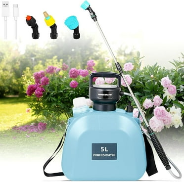 5L Battery Powered Garden Sprayer Electric Sprayer with 3 Nozzles for ...