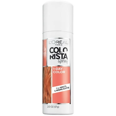 L'Oreal Paris Colorista 1 Day Hair Color Spray, 50 Coral Pink, 2 oz ...