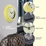 Infinity Instruments Retro Escape Plastic 9.75" Indoor Wall Clock with ...