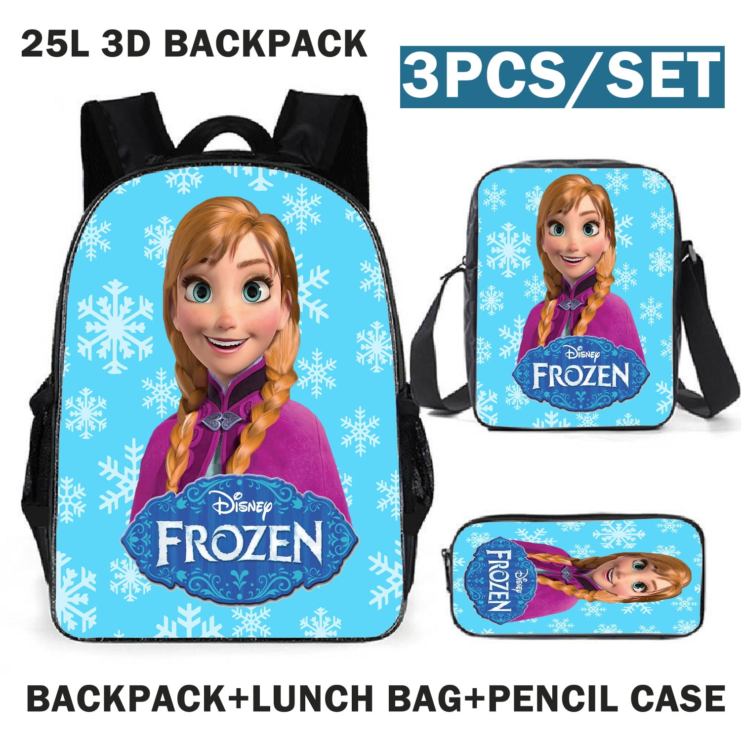 3 Pcs Frozen 2 Elsa Anna Backpacks For Boys,Backpack For School Girls ...