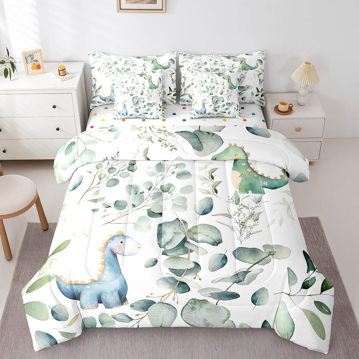 Click here for Yst Kawaii Dinosaur Bed In A Bag 7-Piece For Boys... prices