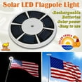 SUNNY Solar Powered Flag Pole Light 26 LED Automatic LED Flagpole Mount ...
