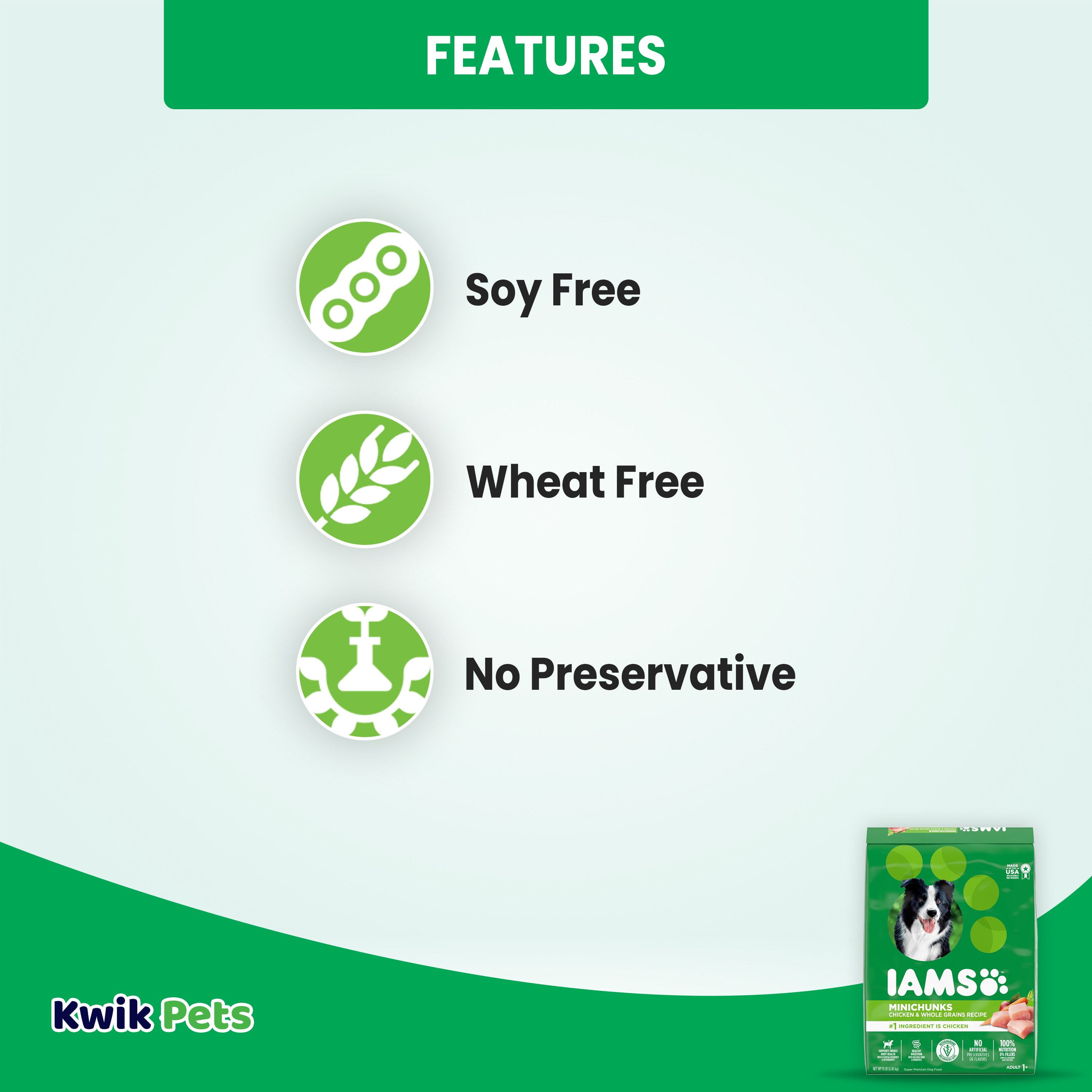 IAMS Minichunks Small Kibble High Protein Adult Dry Dog Food Real ...