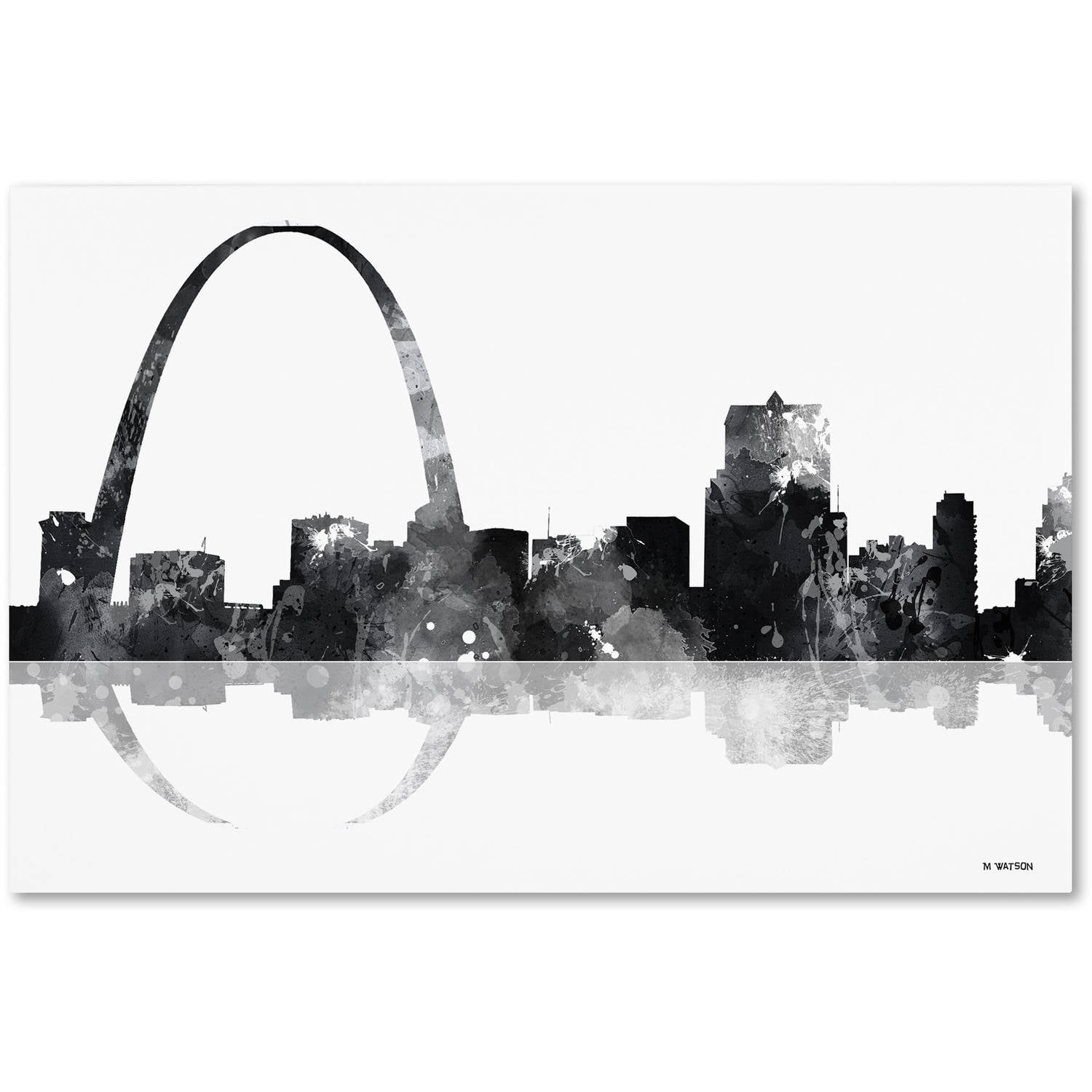 Trademark Fine Art "Gateway Arch St Louis MO Skyline BG-1" Canvas Art ...