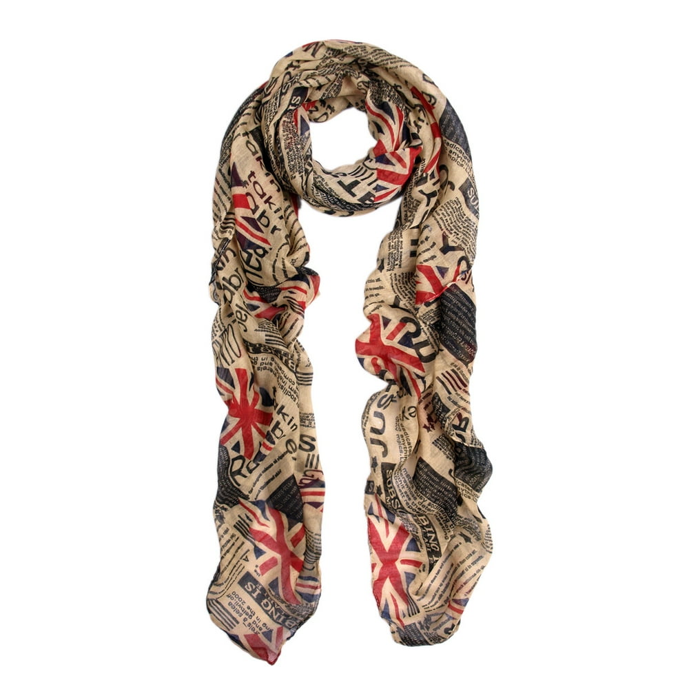 TrendsBlue - Vintage British Flag Union Jack Print Fashion Scarf ...