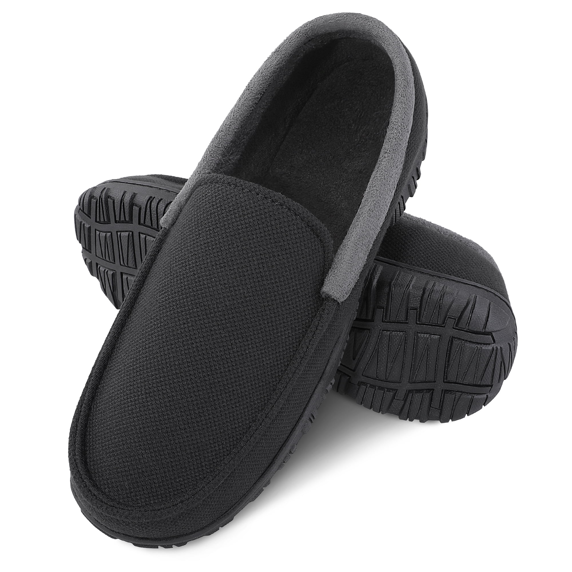 Harebell Men's Moccasin Slippers Memory Foam Slippers for Men Indoor ...