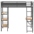 Campus 3-shelf Metal Twin Workstation Loft Bed Matte Black - Walmart.com