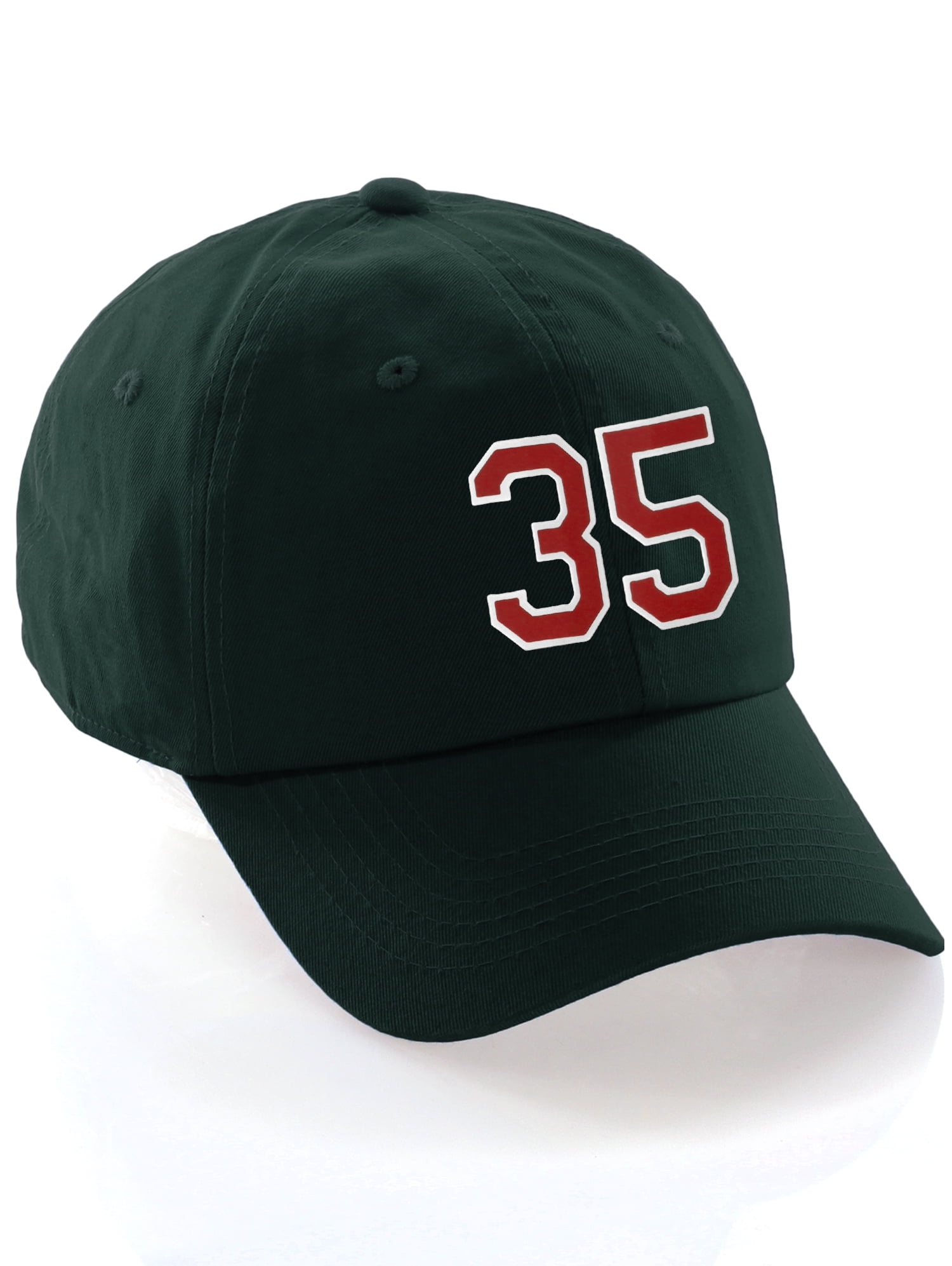 Customized Number Hat 00 to 99 Team Colors Baseball Cap, Dk Green Hat ...