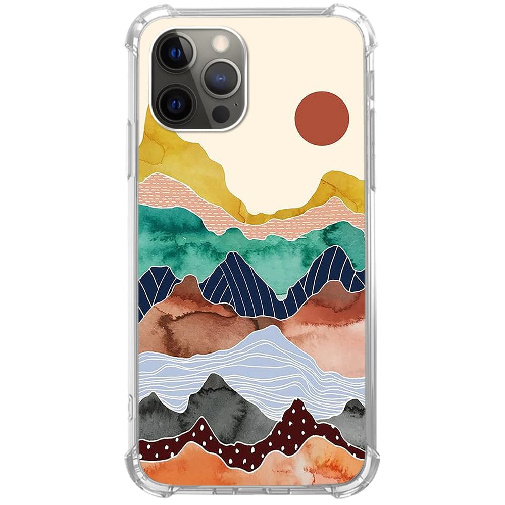 Coloful Mountain Case Compatible with iPhone 12 and 12 Pro,Unique Art ...