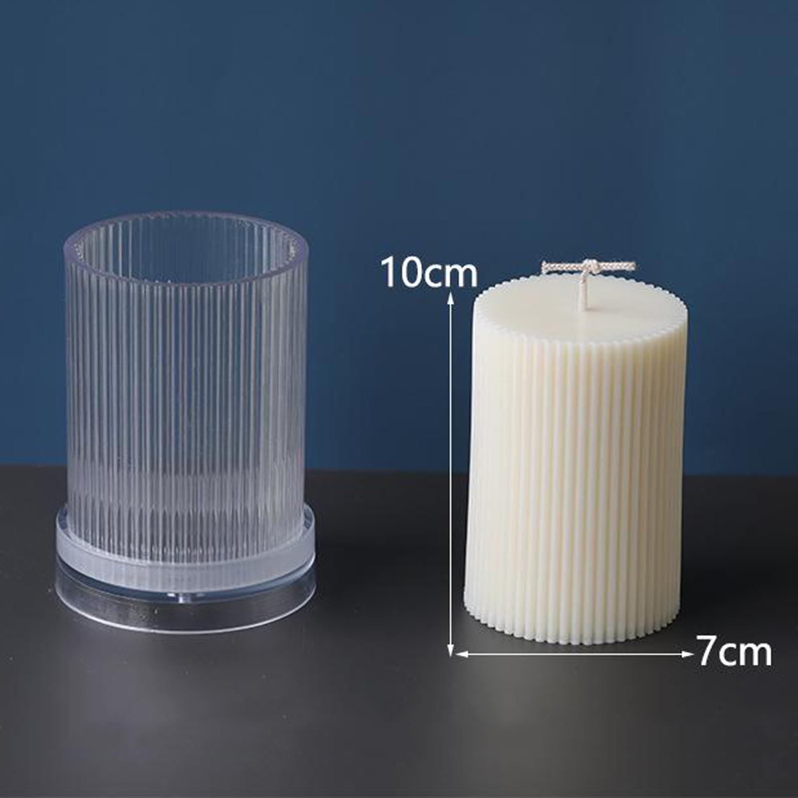 Clear Long Pole Stripe Candle Handmade Soap Match Large Cylinder Rib ...