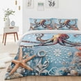 California King Size Duvet Cover 4 Piece Bedding Set Ocean Octopus ...