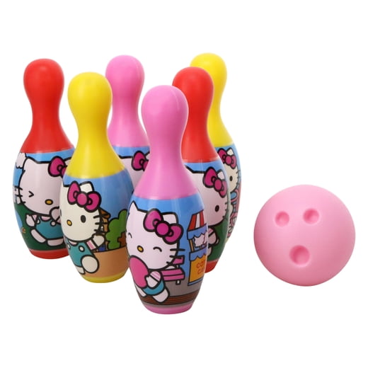 Hello Kitty Bowling Set 6 Pins And 1 Bowling Ball Indooroutdoor