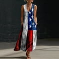 asdoklhq July 4th Dresses for Women Summer Dresses Linen Dress Long ...