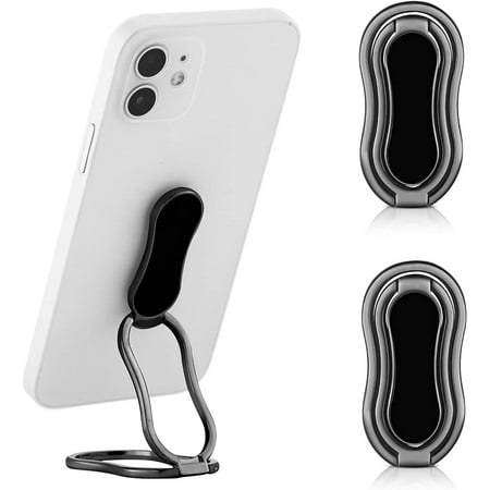 2 Pieces Portable Metal Finger Kickstands 360° Rotation Thin Hand Grip ...