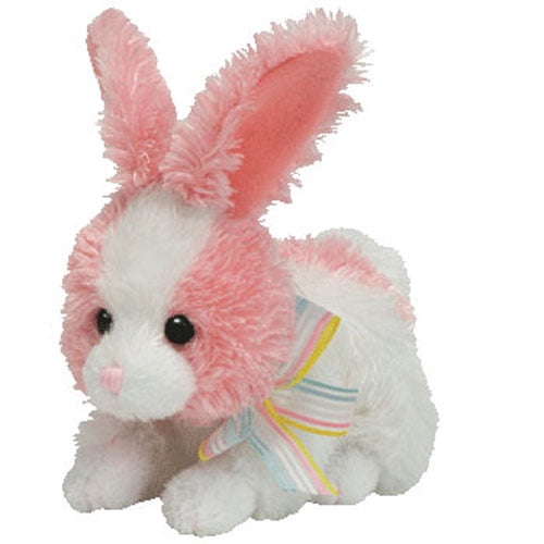 TY Basket Beanie Baby - PIPSY the Pink & White Bunny (4.5 inch) - RARE ...