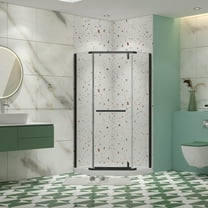 Sunrinx 36" W x 36" D x 72" H Frameless Corner Shower Enclosure, Pivot ...
