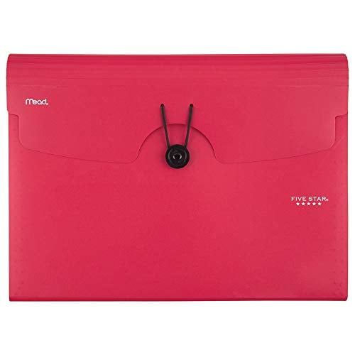Five Star Expanding File Folder, 13-Pocket Expandable File Folder, Red ...