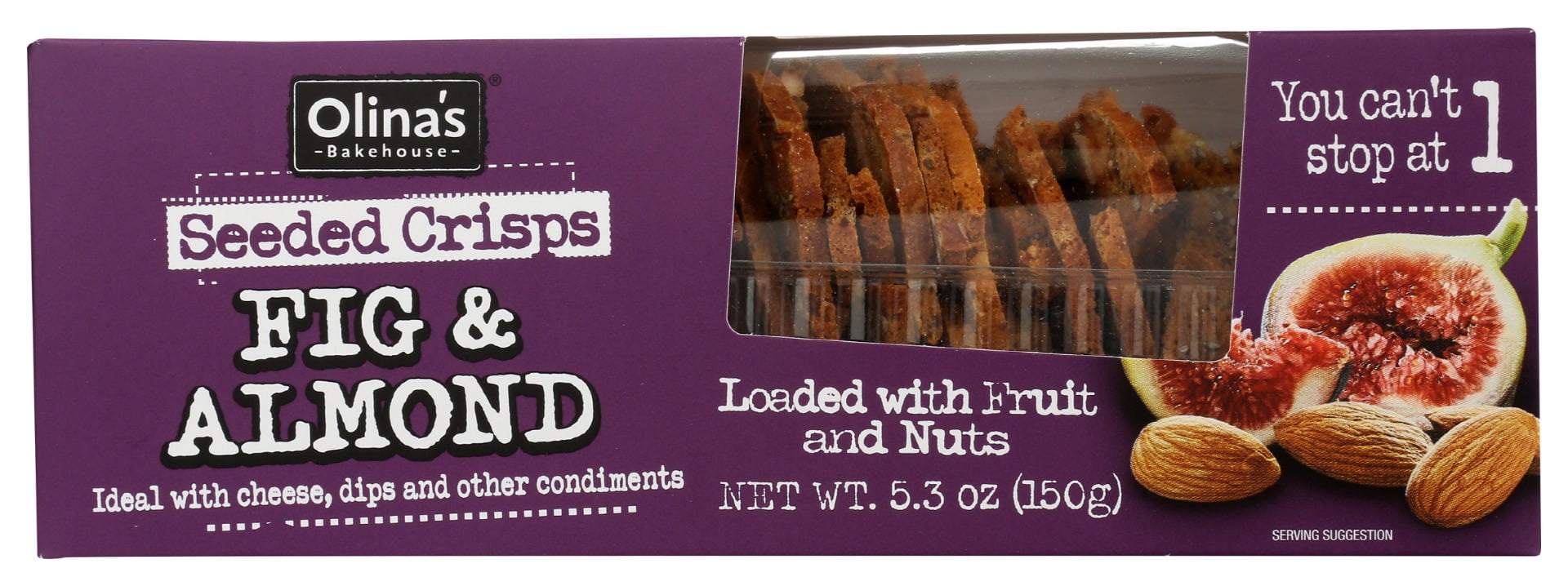 "Olinas Bakehouse Crisps Fig & Almnd Seeded, Case of 12 X 5.3 Oz ...