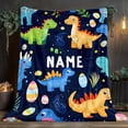 ized Dinosaur Blanket - Custom Name/Text with Dino & Triceratops Design ...