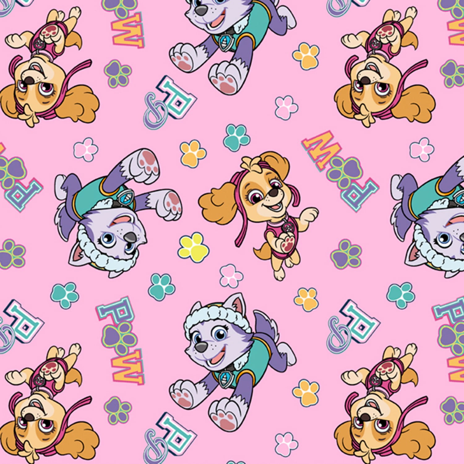 Paw Patrol Pawfect Friends 100% Cotton Flannel Character Flannel Fabric ...