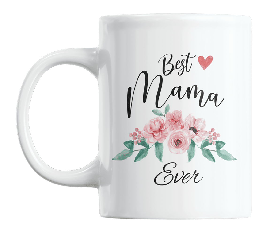Best Mama Ever Cute Watercolor Floral Print Mothers Day Coffee And Tea