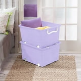 Your Zone Kids Rolling Toy Storage Bin - Wheeled Stacking Bins ...