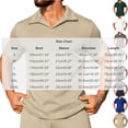 Namayuj Mens Textured Pattern Polo Shirts Short Sleeve V-Neck Tops Slim ...
